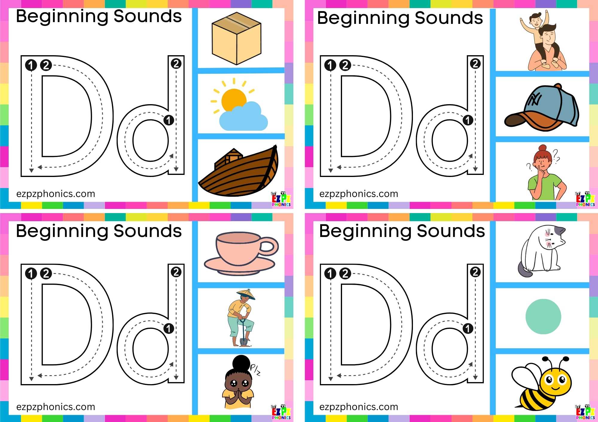 Trace The Letter D And Clip The Image Clip Card 2 - ezpzphonics.com